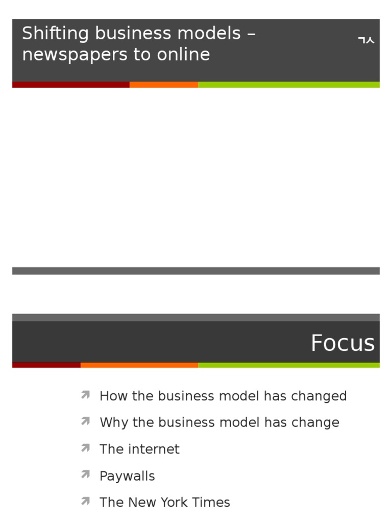 Shifting Business Models - Newspapers To Online | PDF | Newspapers | News