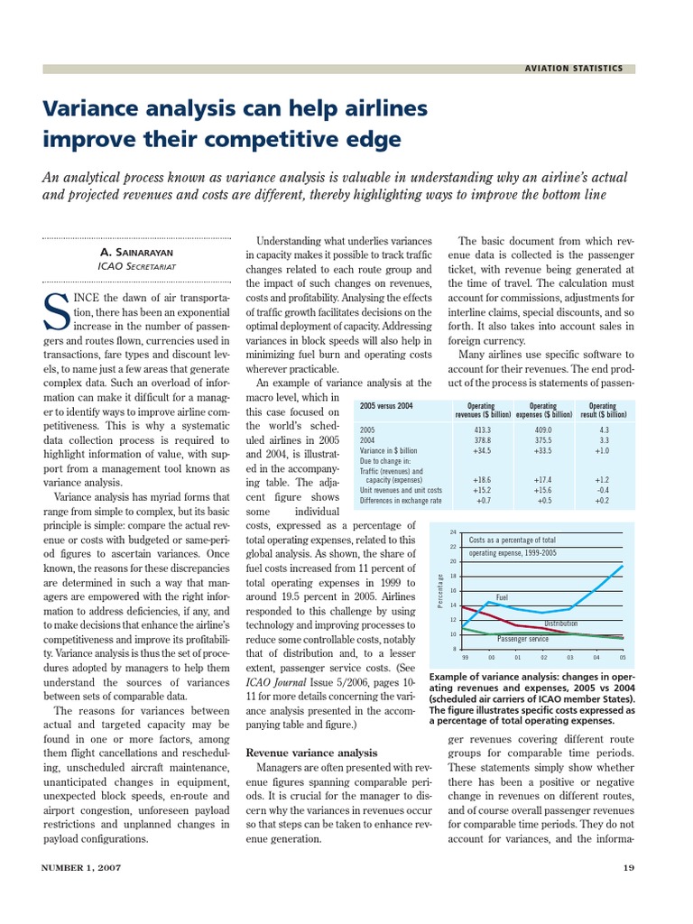 How Revenue Variance Analysis Can Help Airline Organization | PDF ...