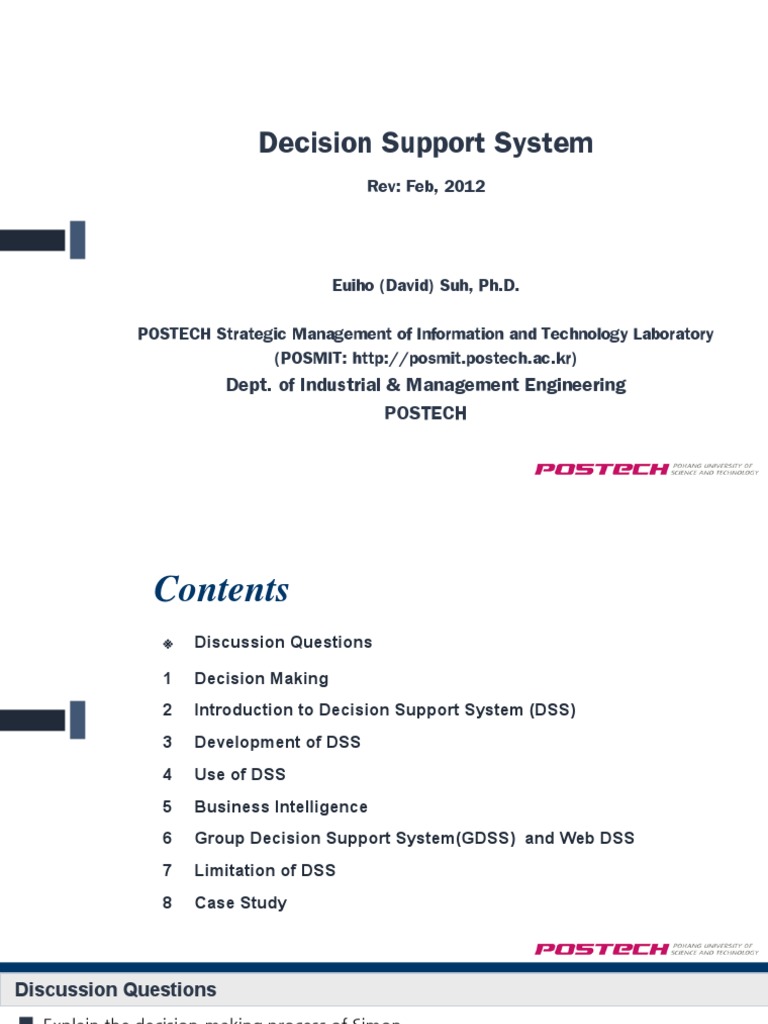 Fundamentals of DSS | PDF | Business Intelligence | Decision Support System