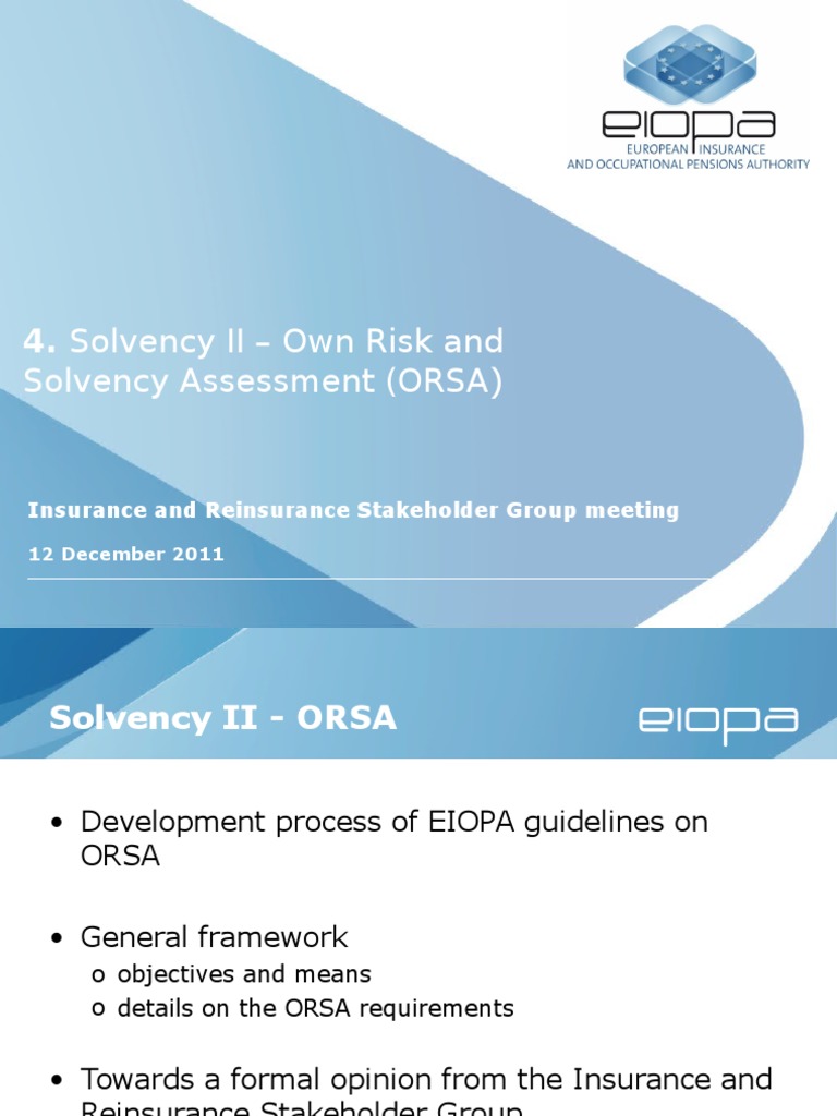 EIOPA ORSA Guidelines Overview | PDF | Leadership | Economies