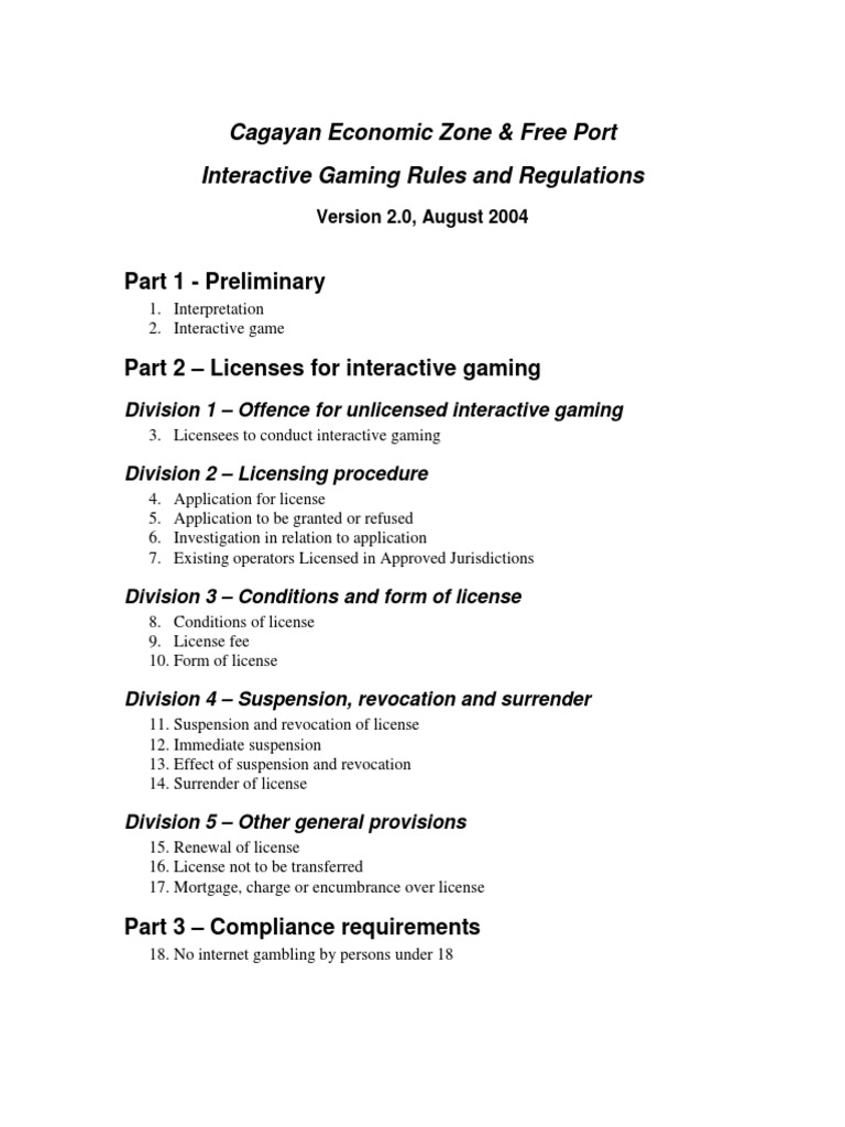 CEZA Interactive Gaming Regulations | PDF | License | Auditor's Report