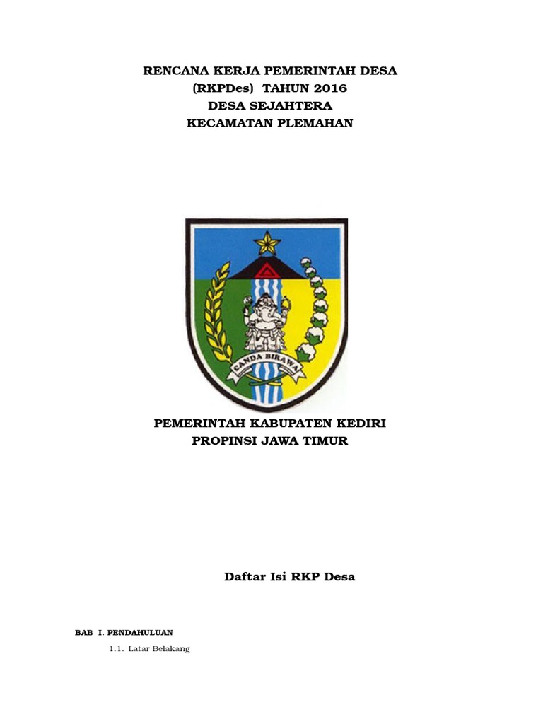 Draft RKP Desa 2016 | PDF