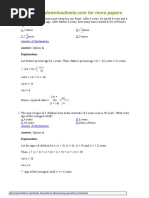 Age Problems Sample With Answers and Explanations | PDF | Equations ...