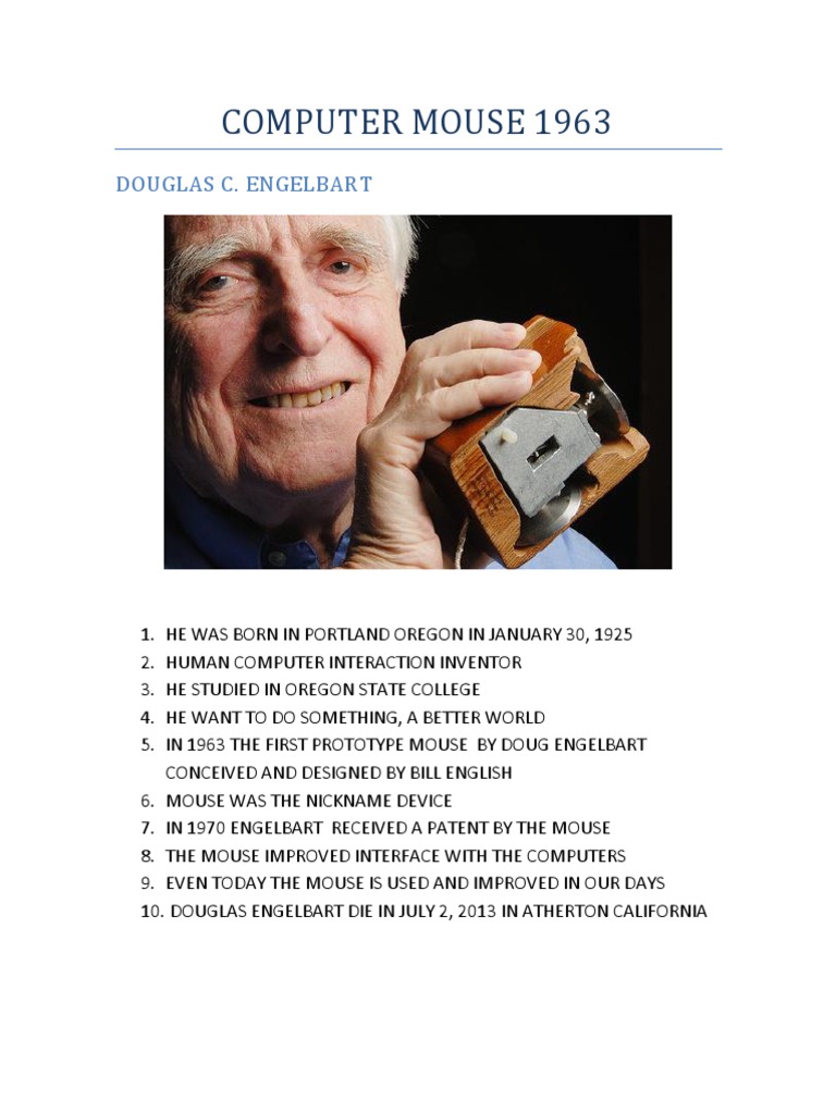 Douglas Engelbart: Inventor of the Mouse | PDF
