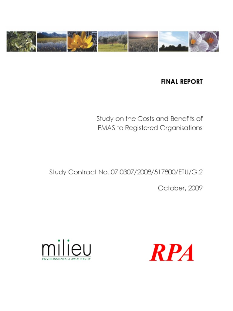 Costs and Benefits of Emas | PDF | Survey Methodology | Supply Chain