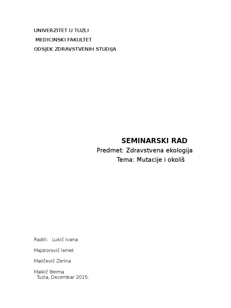 Mutacije I Okolis | PDF