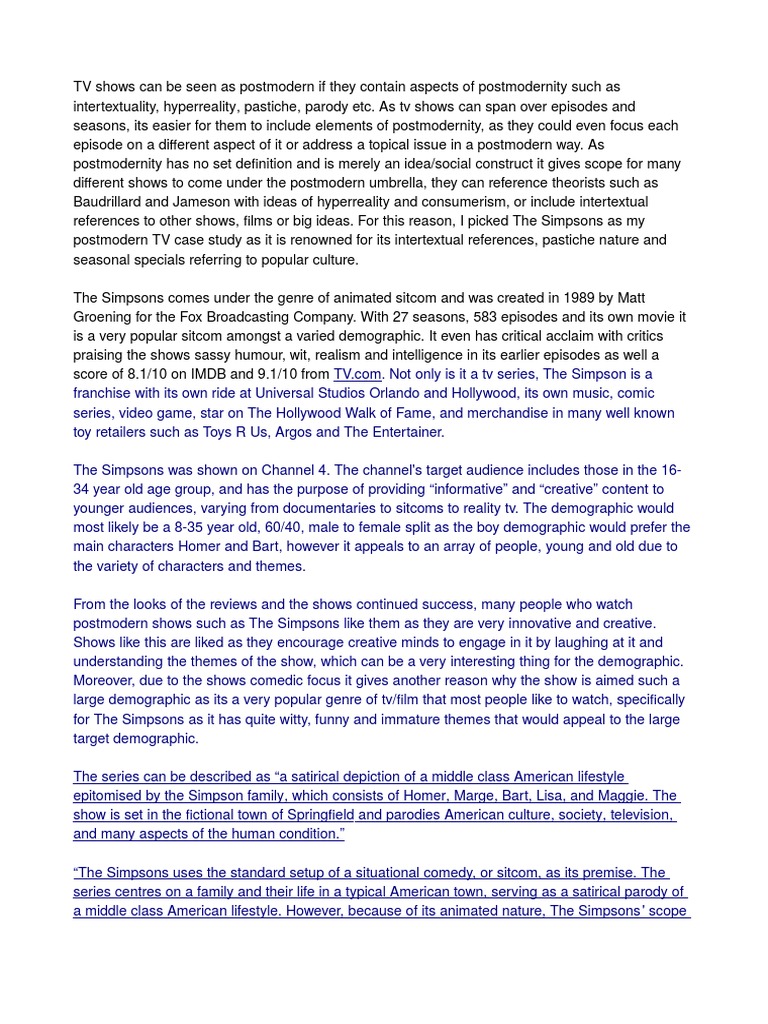 The Simpsons TV Case Study | PDF | The Simpsons | Television Series Created