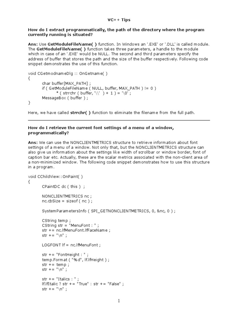 Vc Tips Pdf Pointer Computer Programming Computer Programming