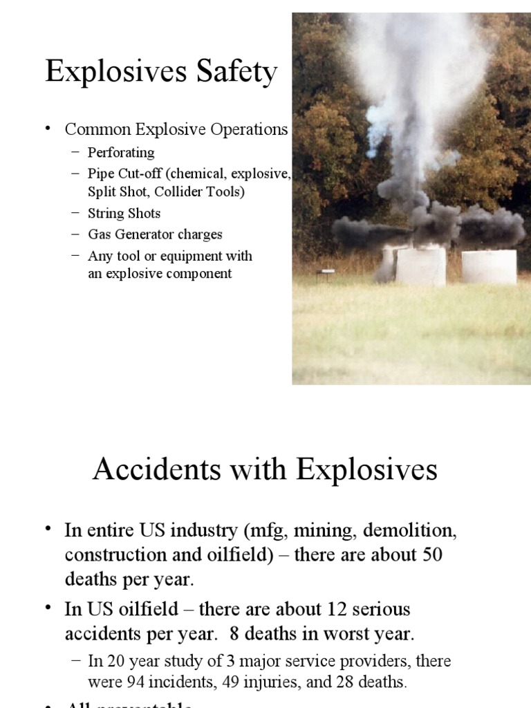 Explosives Safety: - Common Explosive Operations | PDF | Electrical ...