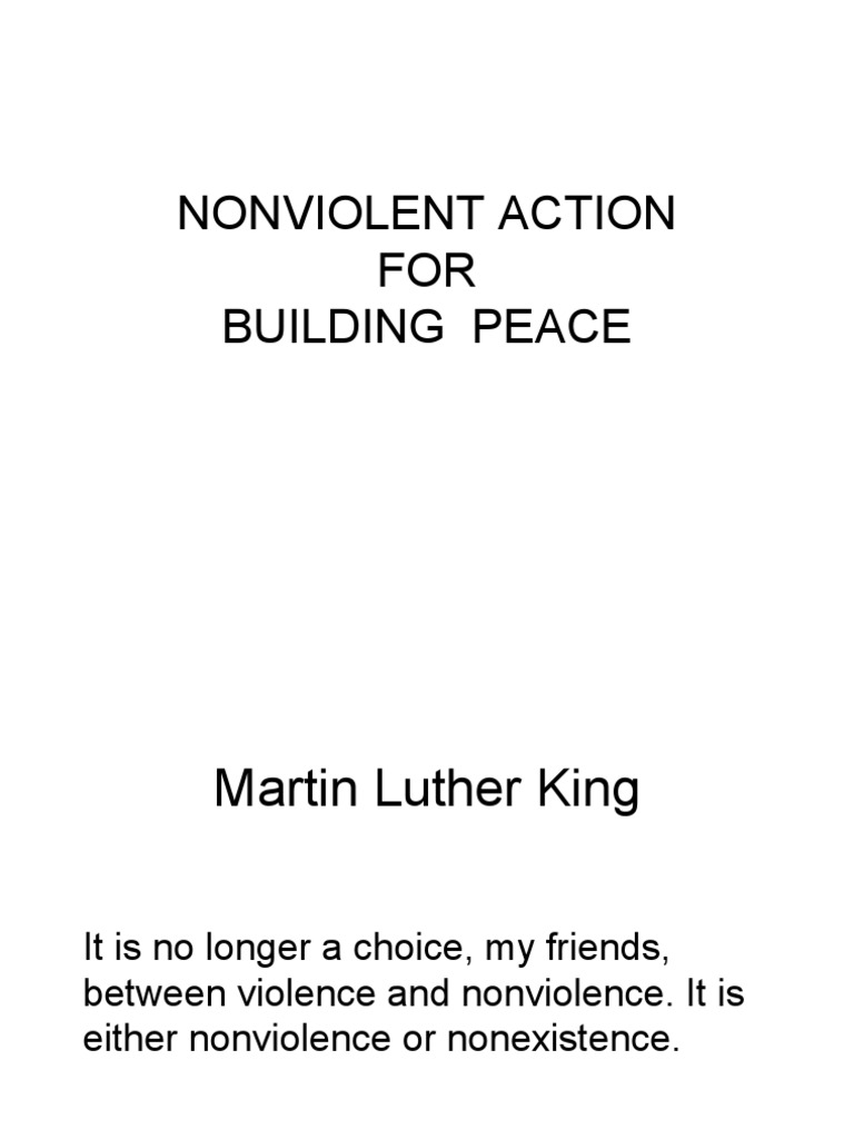 Nonviolent Action FOR Building Peace | PDF | Nonviolence | Peace