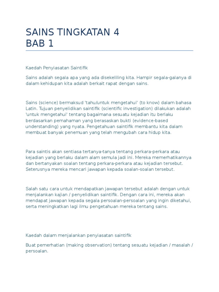 Kaedah Penyiasatan Saintifik | PDF | Pengembangan Diri | Sains & Matematika