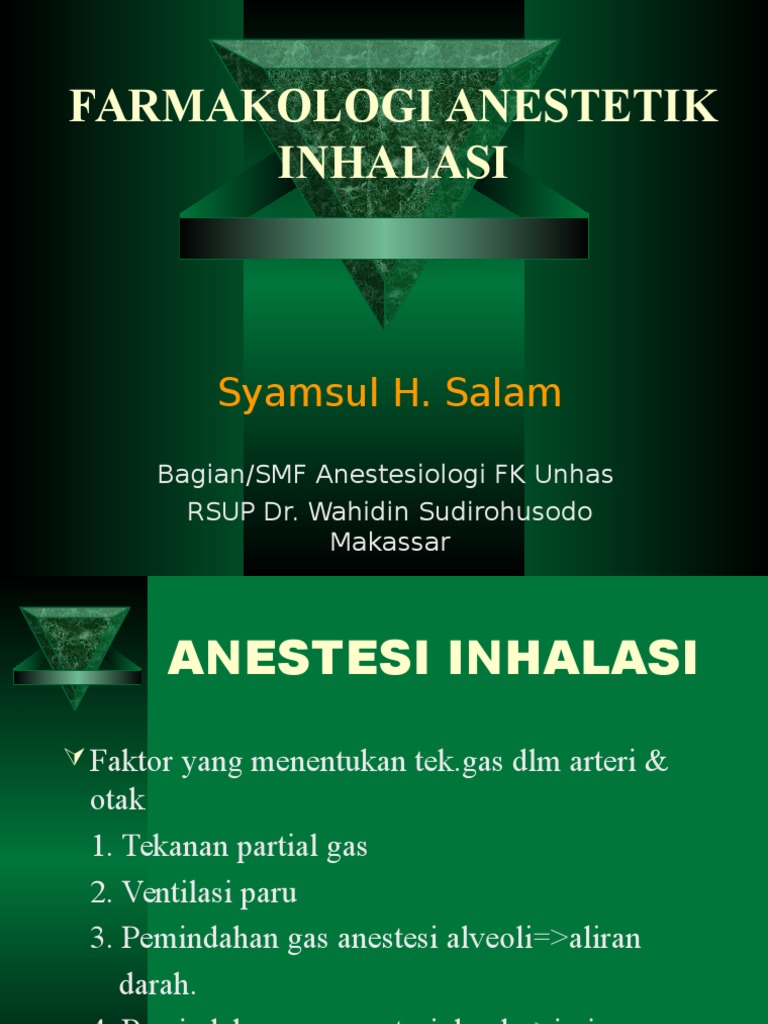 Farmakologi Obat Anestesi Inhalasi | PDF