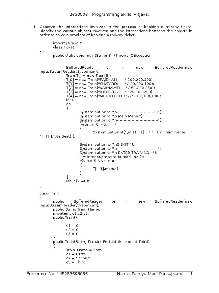 Java Practical Submission Format | PDF | Method (Computer Programming) | Parameter (Computer ...
