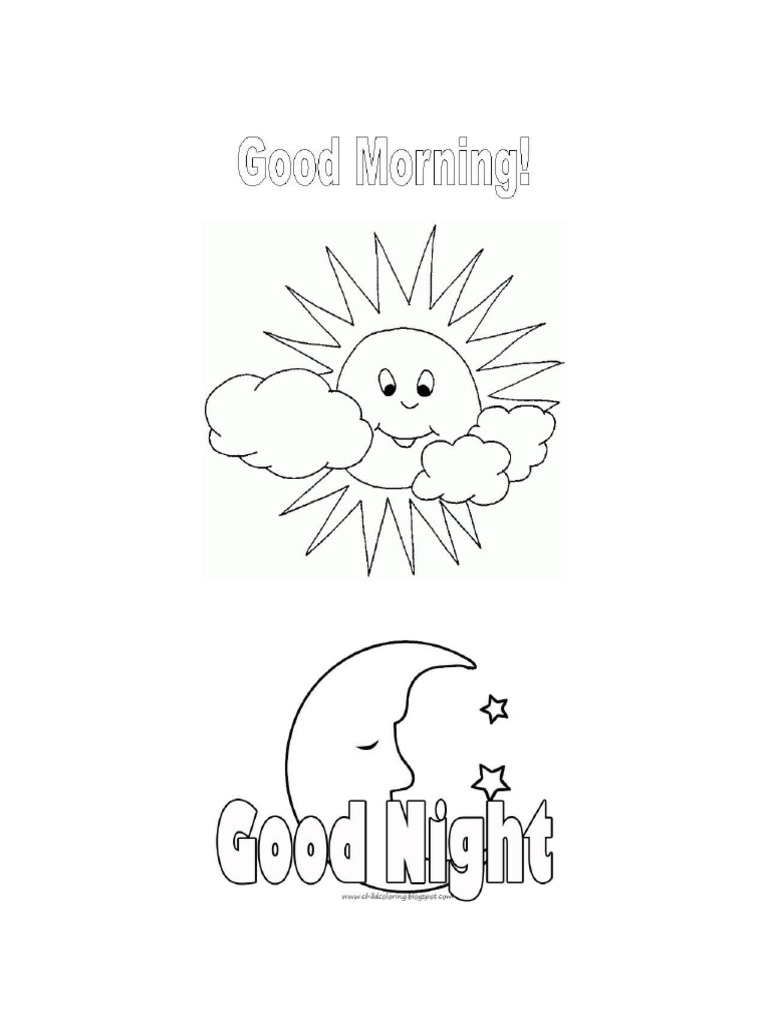 Good Morning Para Colorear