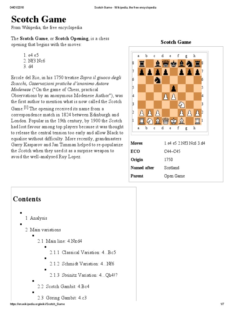Scotch Game | PDF | Traditional Games | Competitive Games