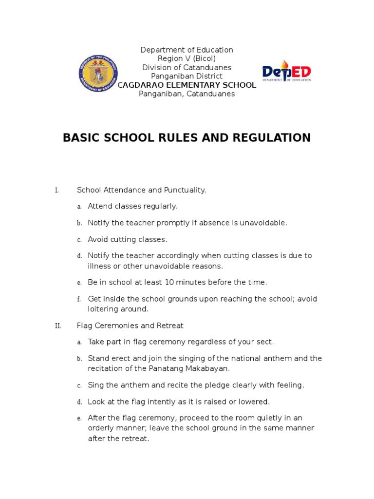 School Rules and Regulations | PDF | Schools
