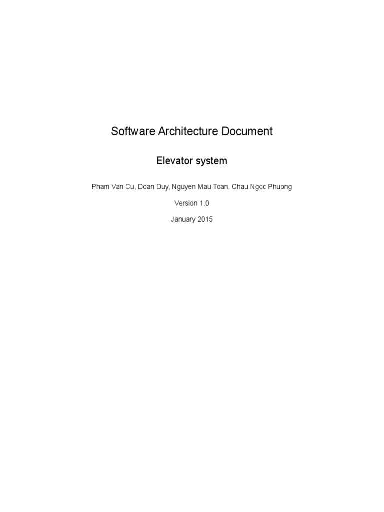 Software Architecture Document: Elevator System | PDF | Use Case | Component Based Software ...