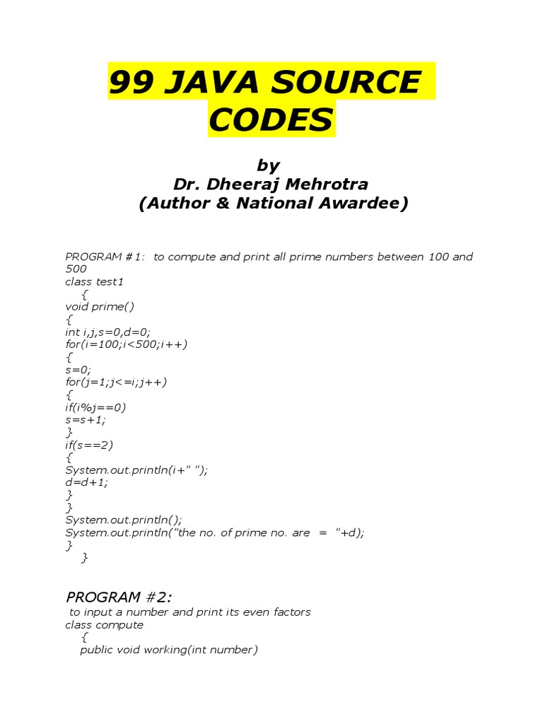 99 Java Source Codes | PDF | String (Computer Science) | Array Data ...