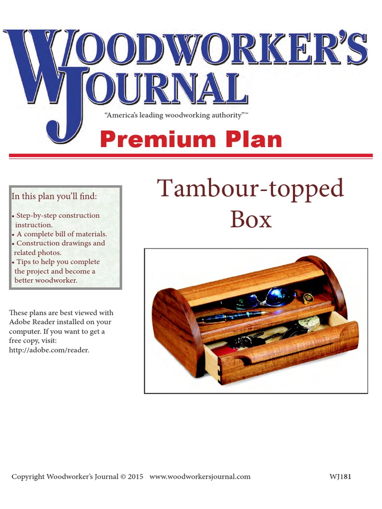 Tambour Topped Box | PDF | Drawing | Woodworking