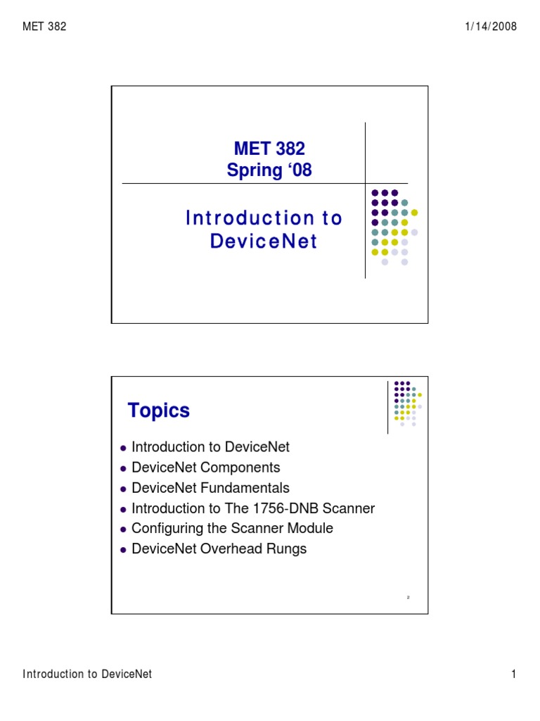 Introduction To DeviceNet | PDF | Programmable Logic Controller | Image Scanner