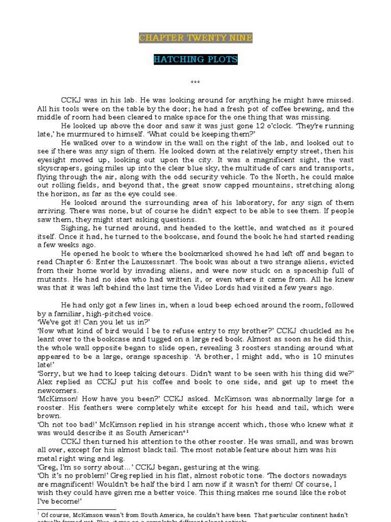 Chapter Twenty Nine: Hatching Plots | PDF | Nature