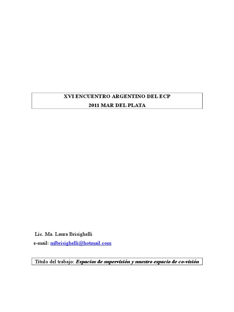 María Laura Brisighelli | PDF | Psicoterapia | Aprendizaje