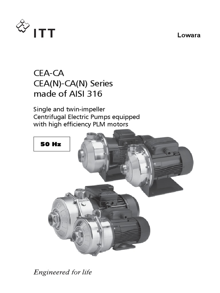 Lowara CEA-CEA(N) Series Single-Impeller Centrifugal Electric Pumps ...