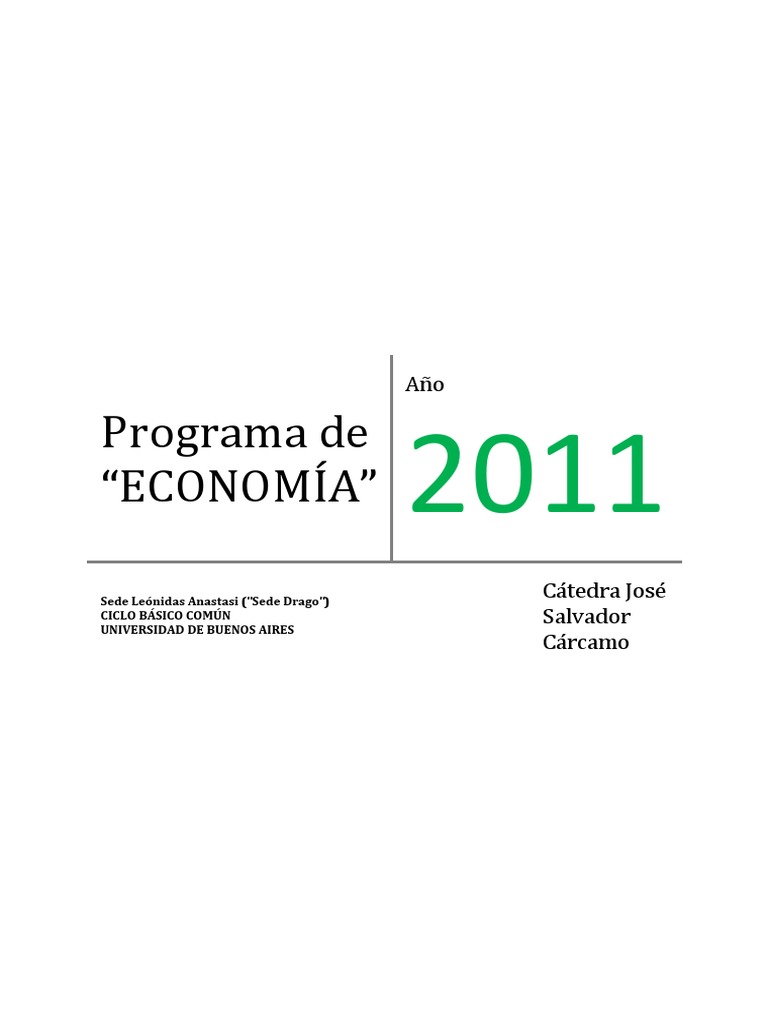Programa Economia CBC 2011 | PDF | Inflación | Monopolio