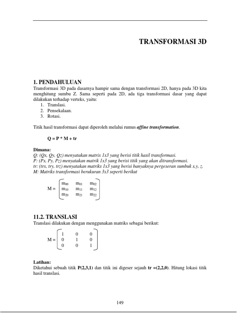 Transformasi 3D | PDF