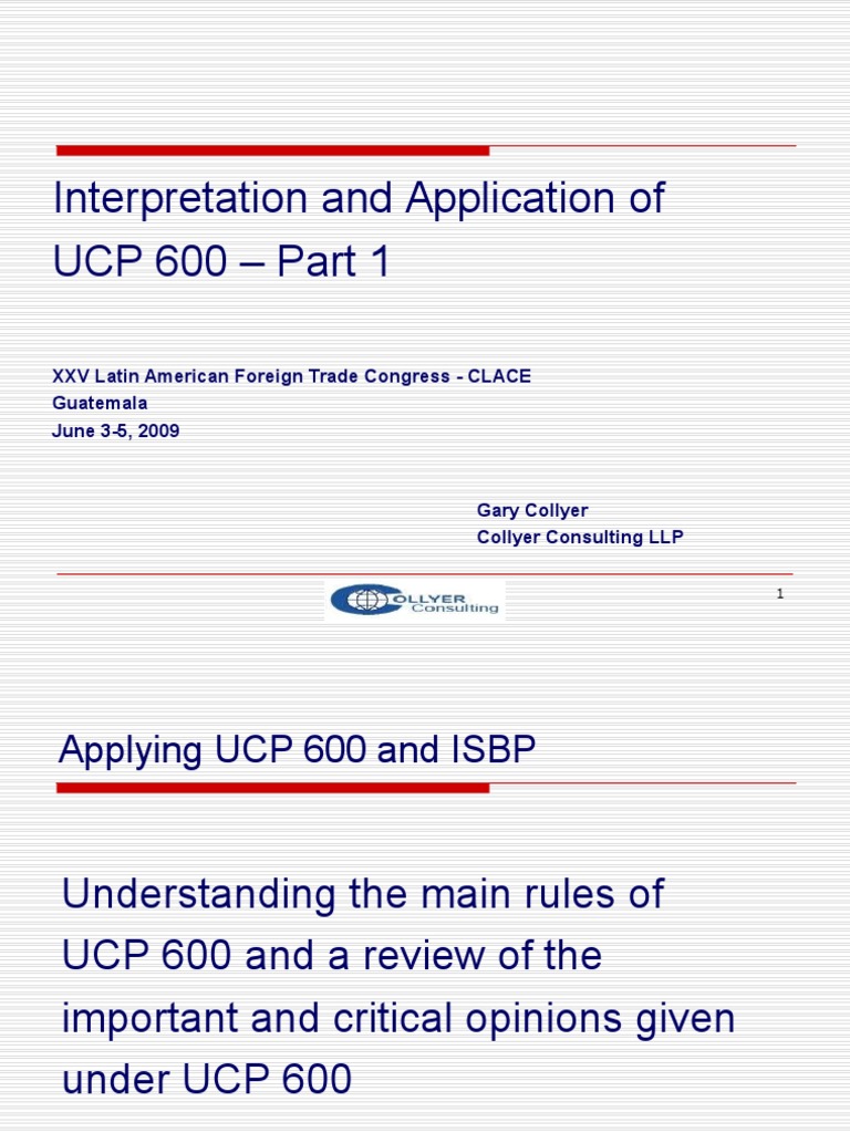 Ucp 600 | PDF | Bill Of Lading | Letter Of Credit