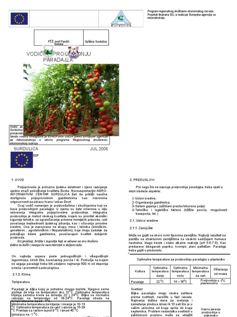 Vodič Za Proizvodnju Paradajza - Unlocked | PDF