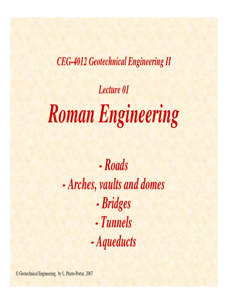 Lecture01 RomanEngineering PDF | PDF | Bridge | Roman Republic