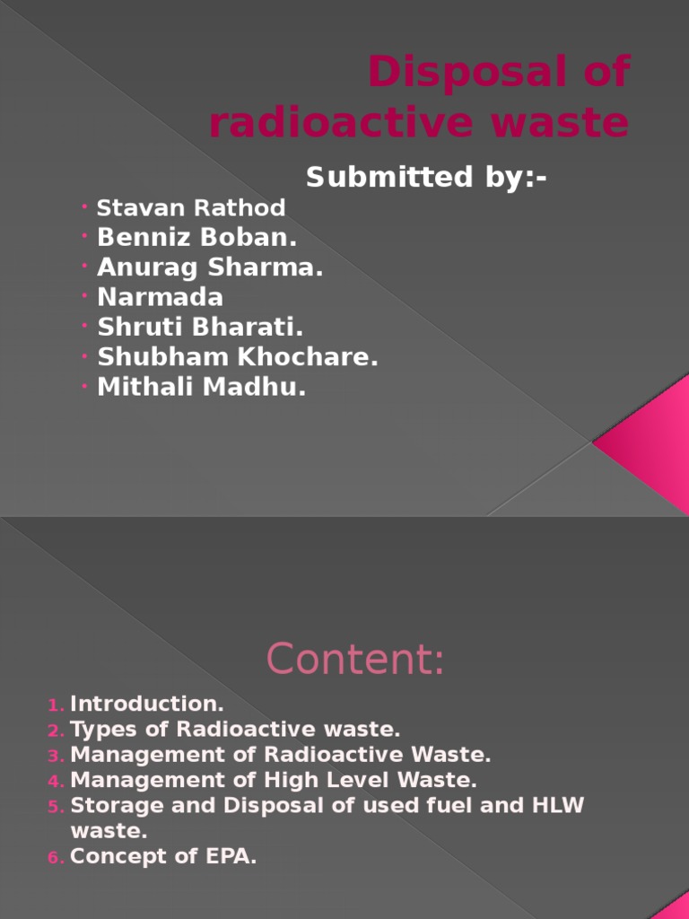 Disposal of Radioctive Waste | PDF | Radioactive Waste | Nuclear Reactor