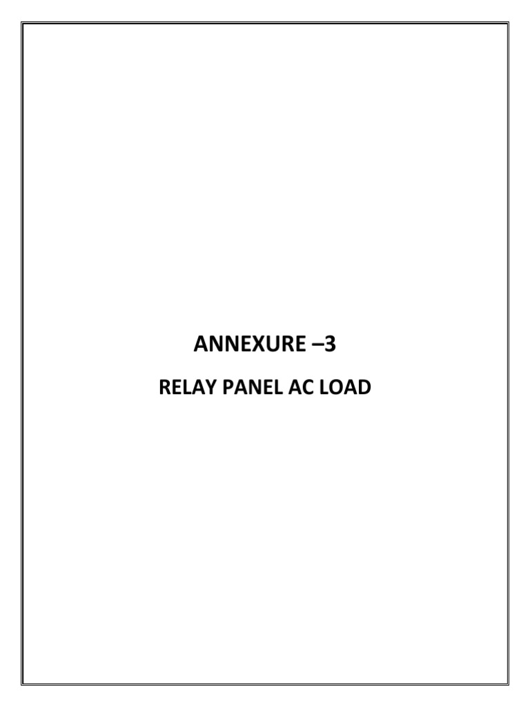 Annexure - 3: Relay Panel Ac Load | PDF | Science & Mathematics
