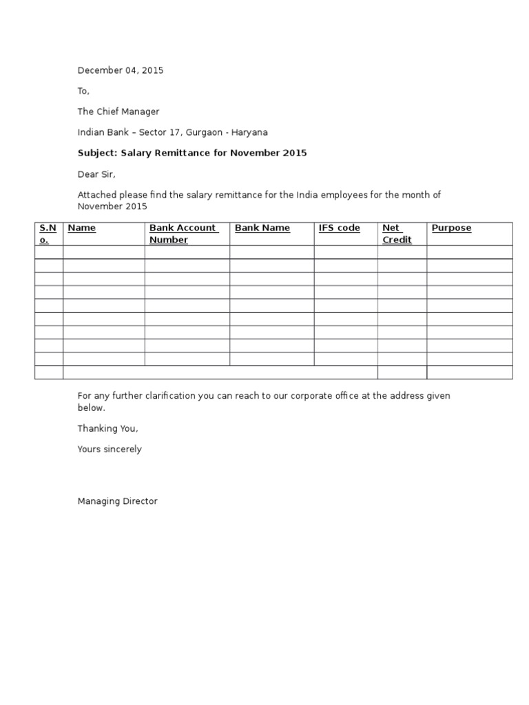 Bank Remittance Format | PDF