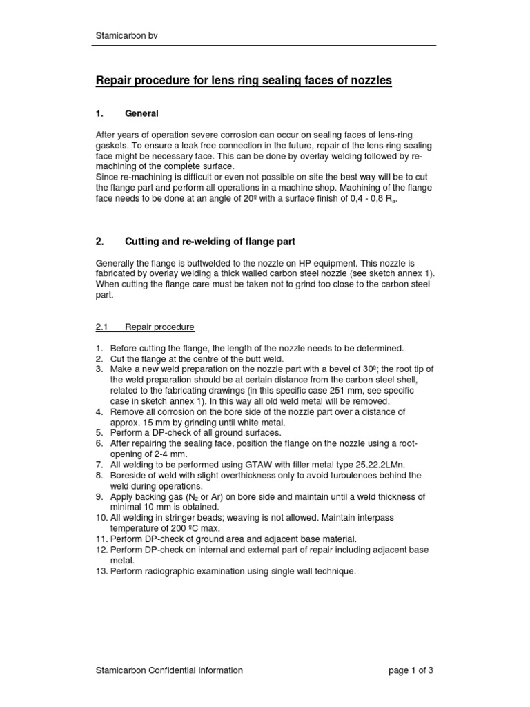 Lens Ring Sealing Face Repair Guide | PDF | Machining | Welding