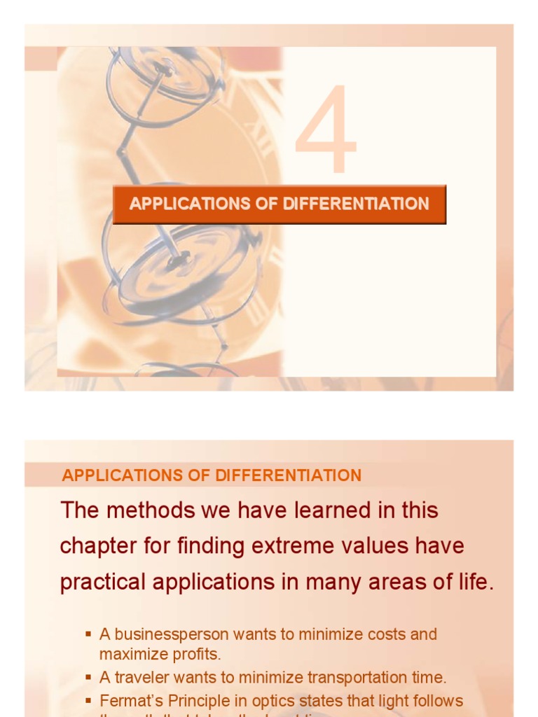 Differentiation Application | PDF | Maxima And Minima | Mathematical Optimization