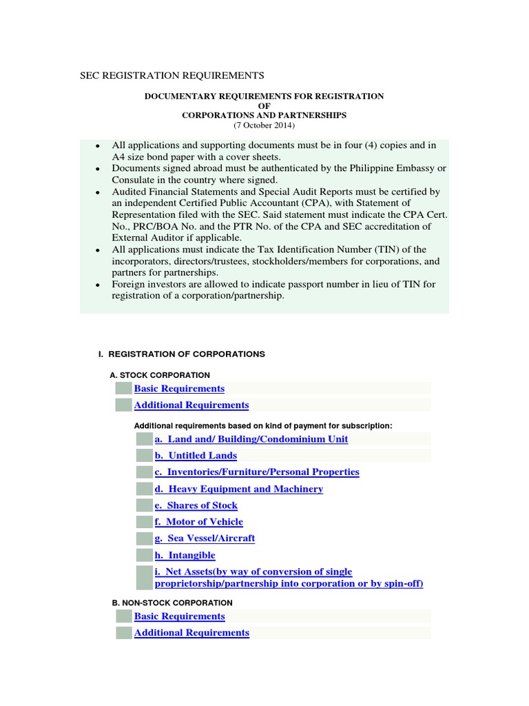 Sec Registration Requirements | PDF | Securities (Finance) | Corporations