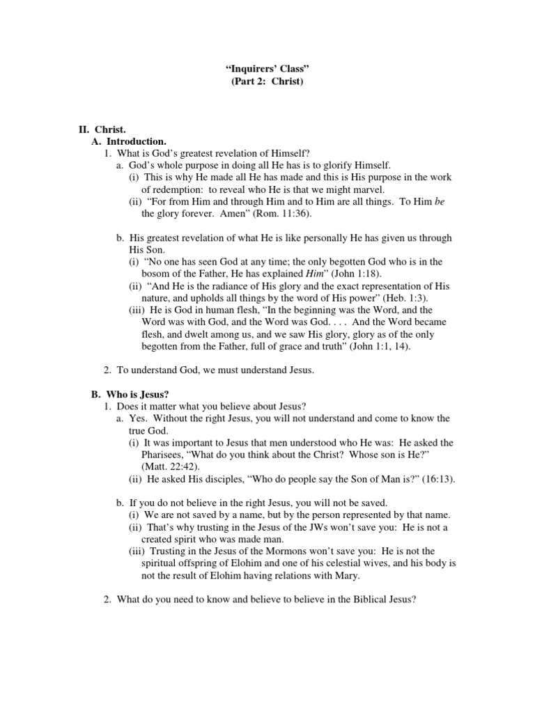 The Doctrine of Christ | PDF | God The Father | John The Baptist