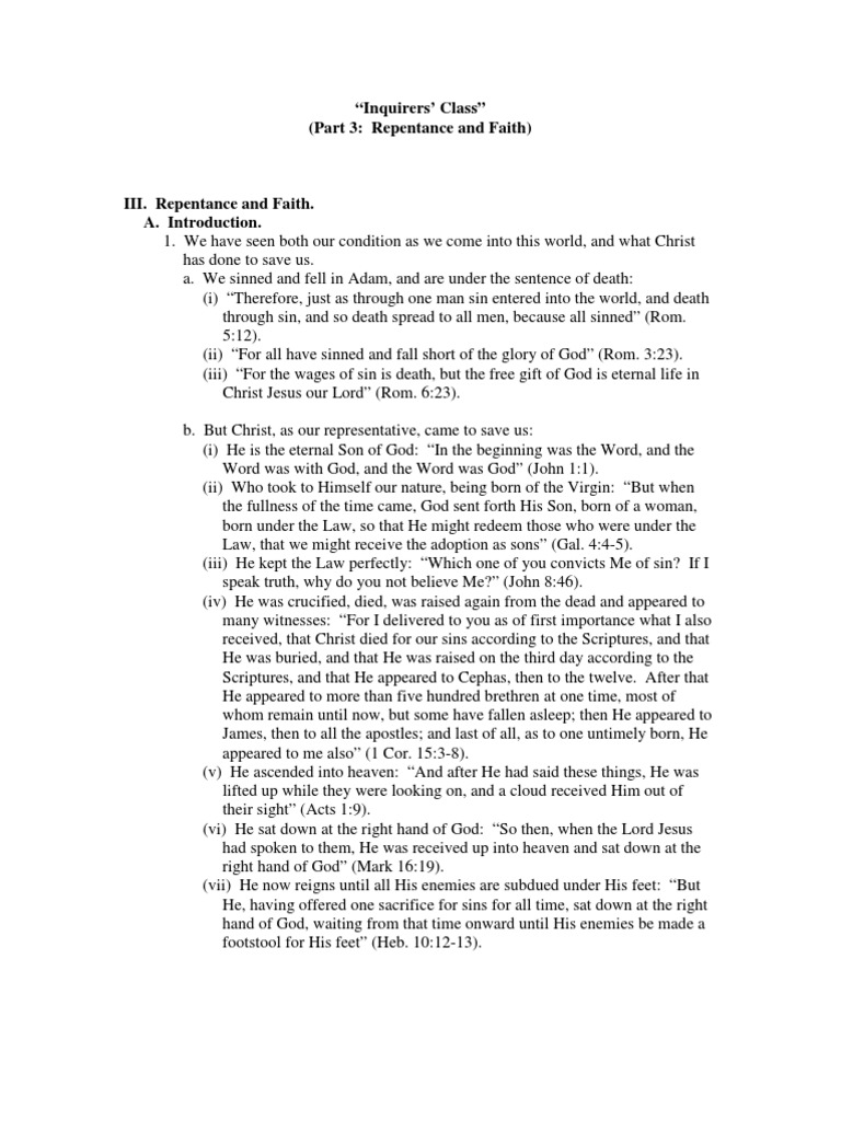 Biblical Repentance and Faith Explained | PDF | Repentance | Sin