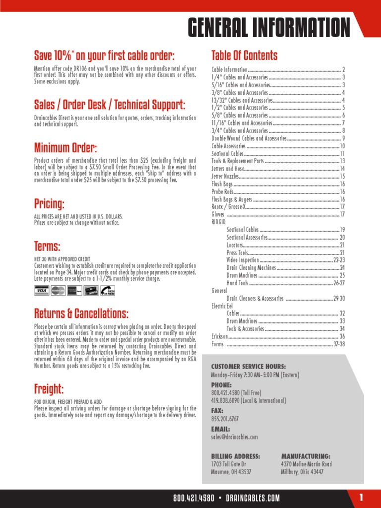 2016 Drain Catalog | Download Free PDF | Screw | Cable