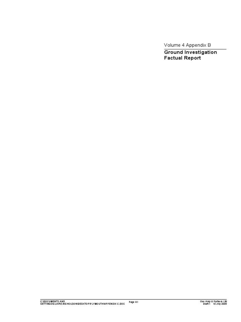 Factual Report On Ground Investigations | PDF | Chemistry | Materials