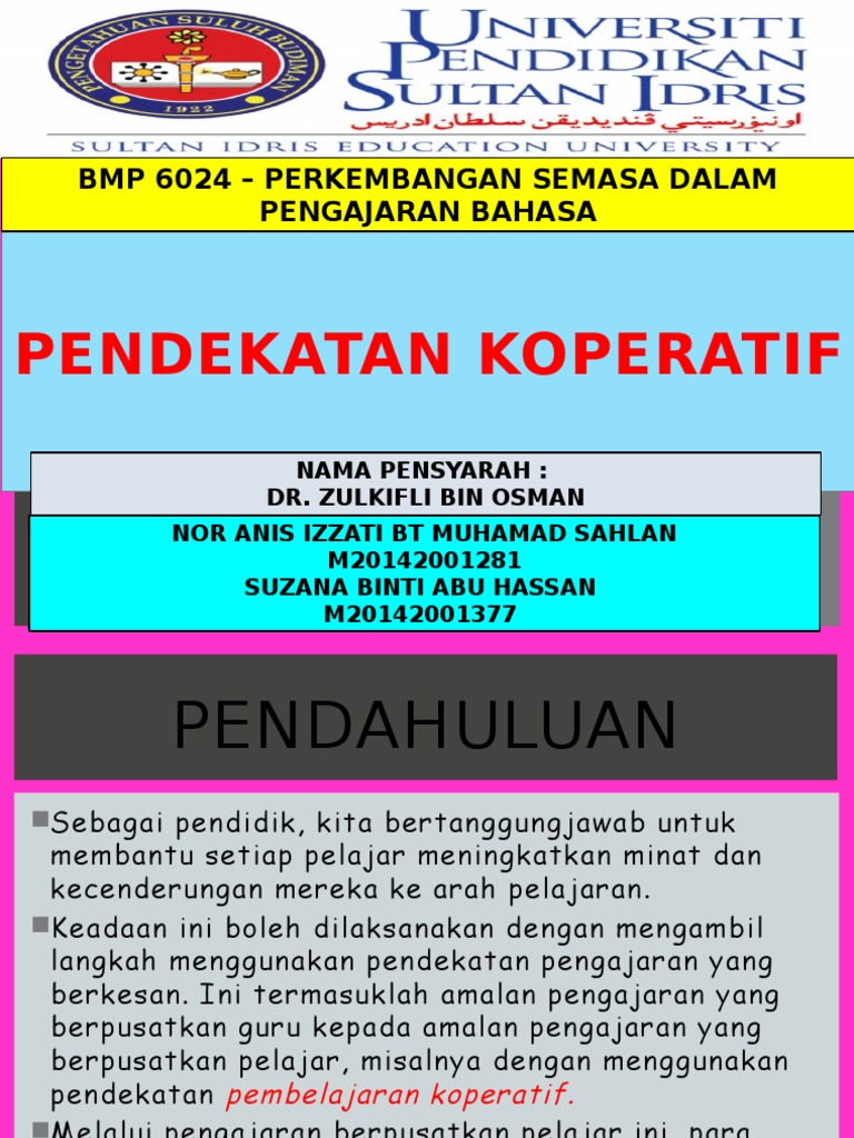 Pendekatan Koperatif | PDF