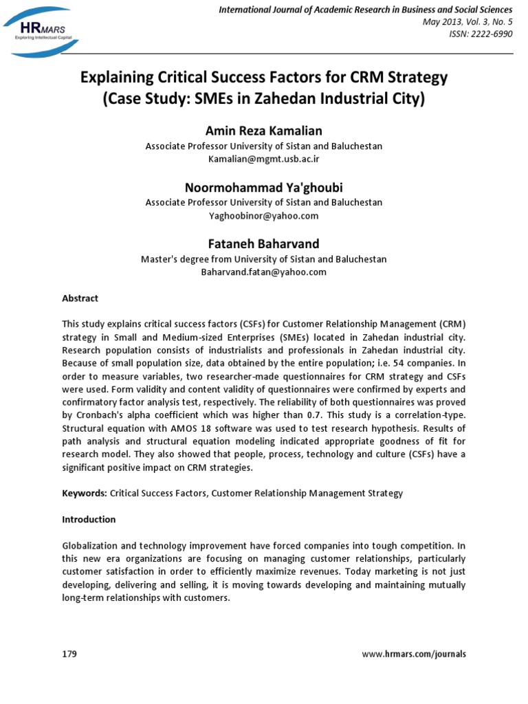 Explaining Critical Success Factors For CRM Strategy | PDF | Customer ...