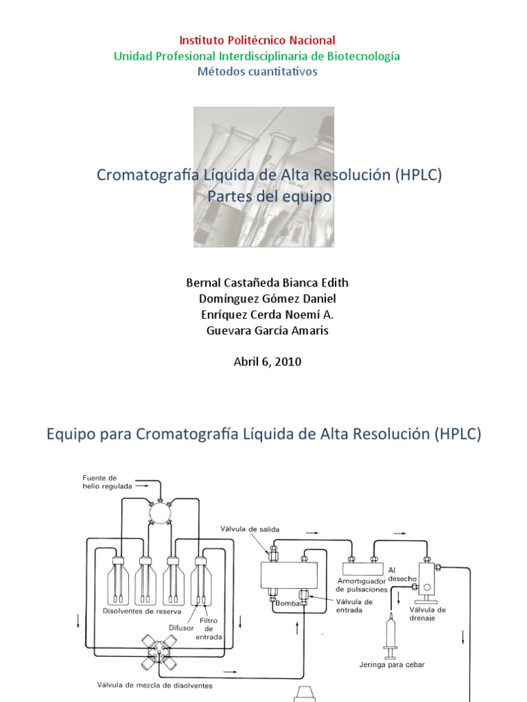 HPLC Partes Del Equipo | PDF | Cromatografía líquida de alto ...