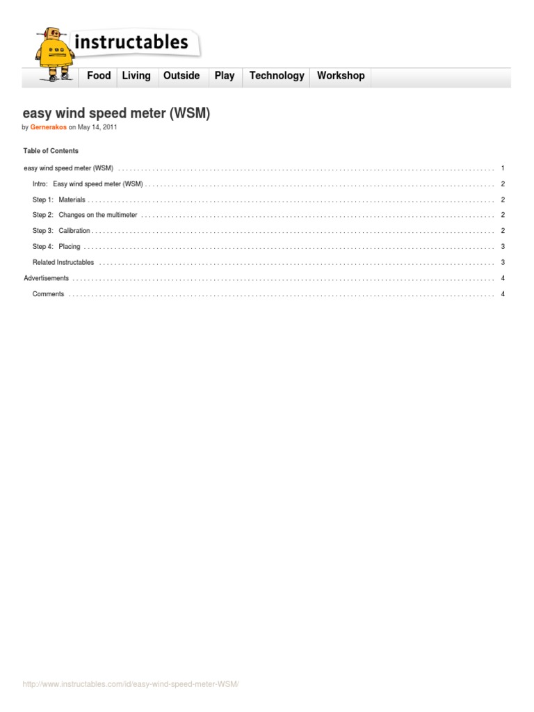Easy Wind Speed Meter WSM | PDF | Power (Physics) | Manufactured Goods