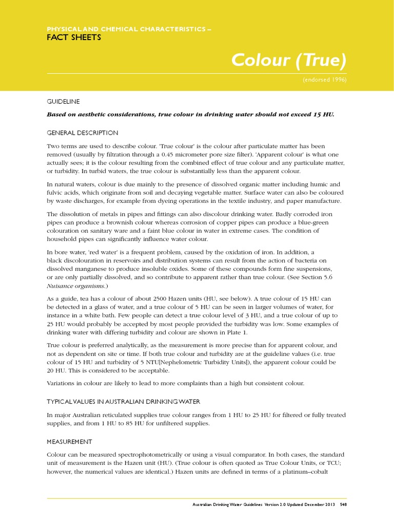 Colour Facts Sheet | PDF | Disinfectant | Corrosion