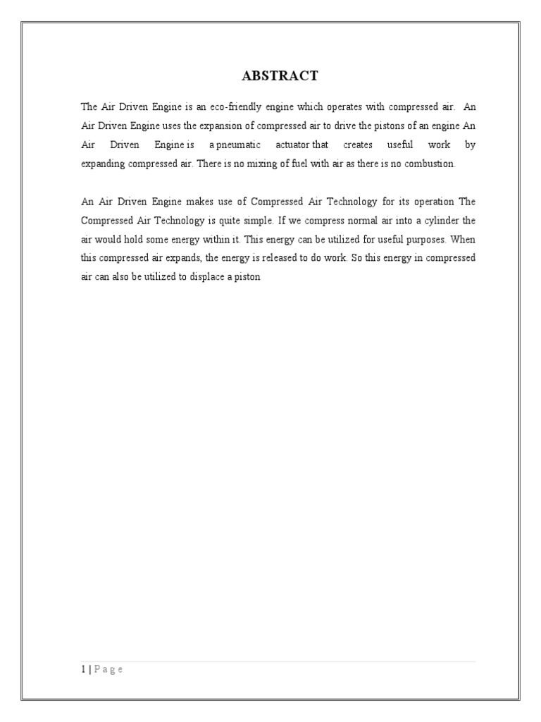 Abstract Format For Project Report