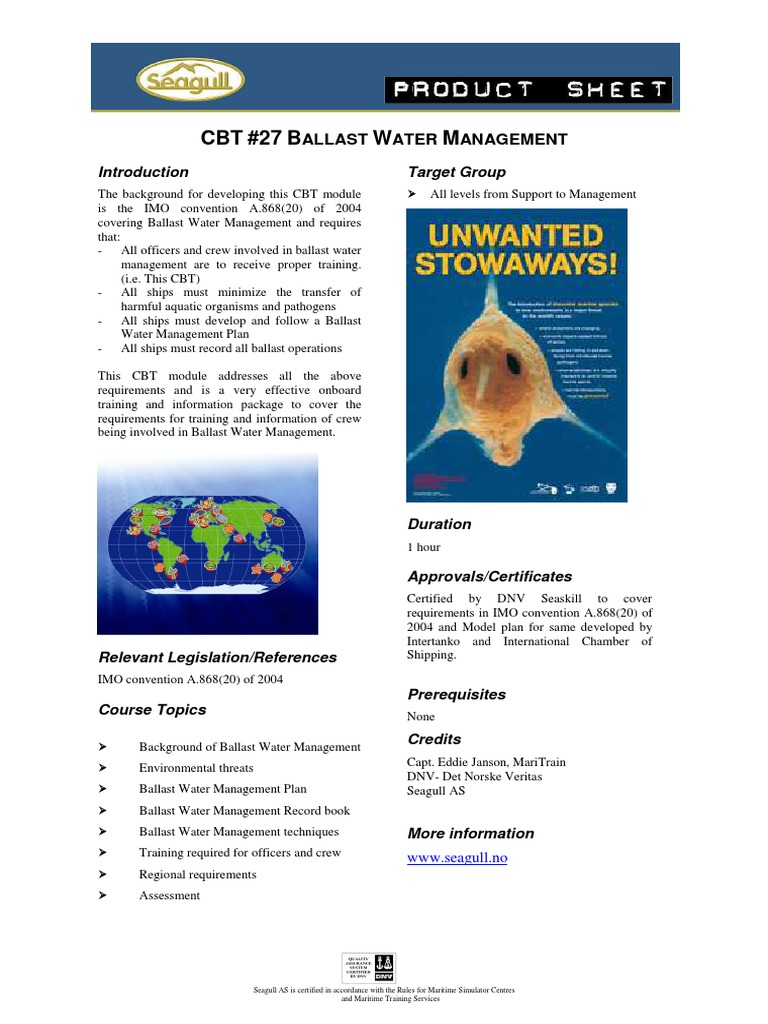 Ballast Water Management Training | PDF | Technology & Engineering