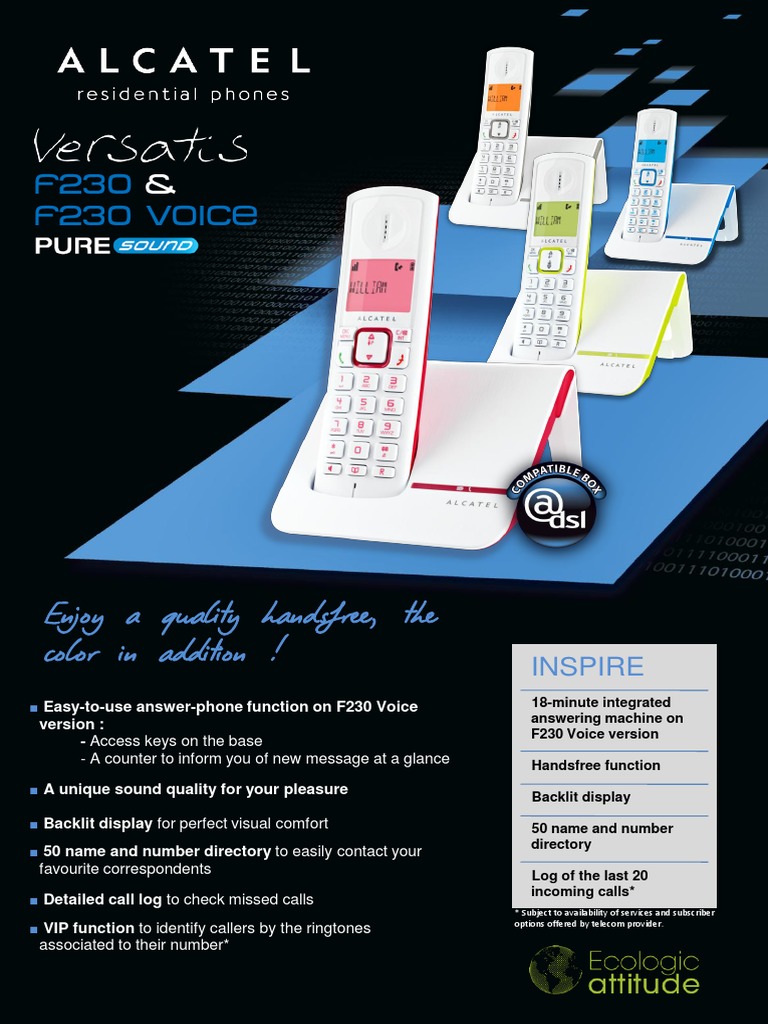Alcatel Phone Versatis F230 Feature en | PDF | Telephony | Electronics
